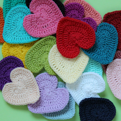 11 variante, set 2 - Inimi mari crosetate din fir 100% bumbac pentru ...